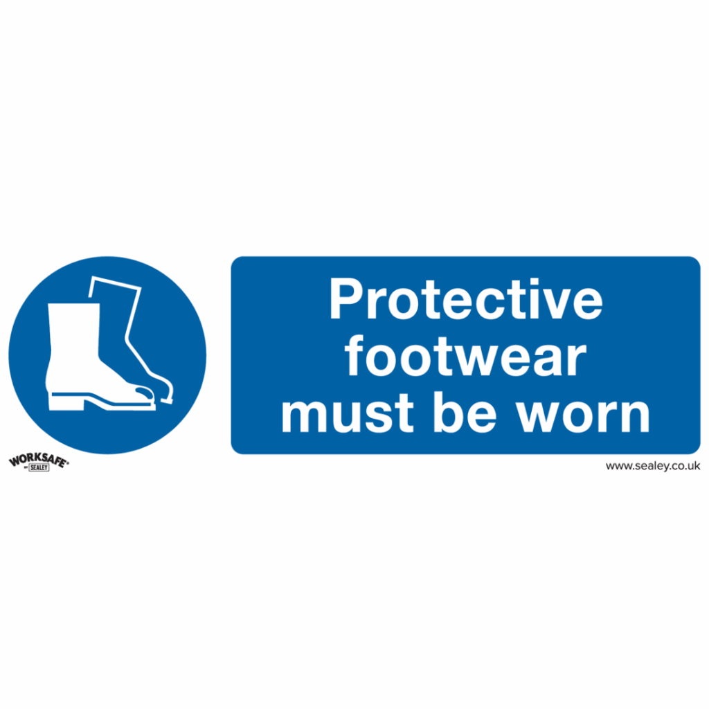 Sealey "Protective Footwear Must Be Worn" Safety Sign Rigid Plastic ...